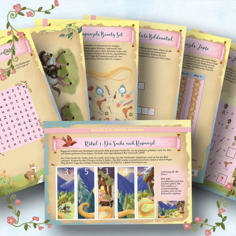 Rapunzel Fairy Tale Scavenger Hunt for Children, Treasure Hunt to Print ...