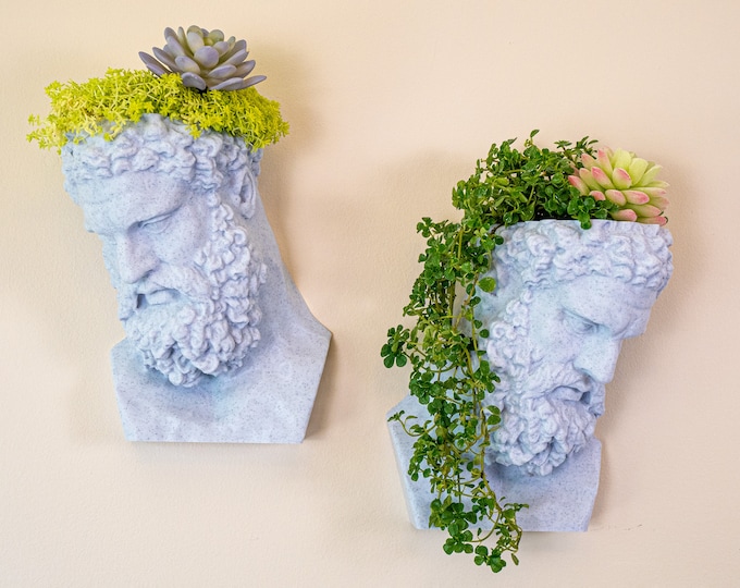 Hercules Wall Planter Pot Farnese Hercules Wall Face Planter Pot Greek ...
