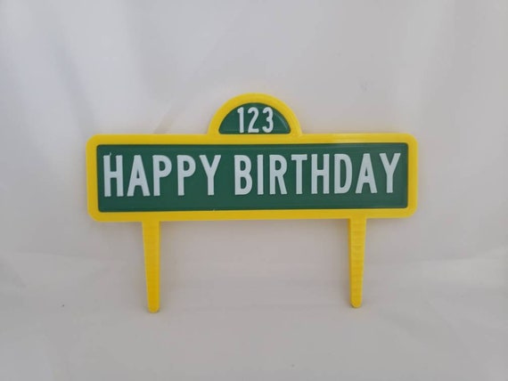Street Sign 3 Sizes Birthday Cake Topper Happy Birthday - Etsy