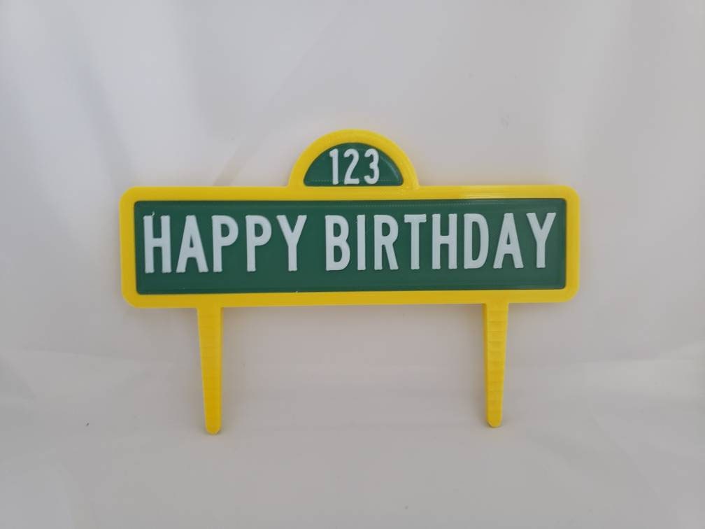 Street Sign 3 Sizes Birthday Cake Topper Happy Birthday | Etsy