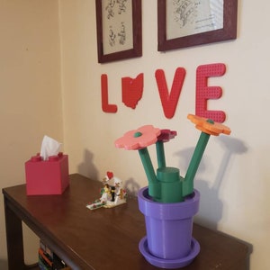 Jumbo Brick Flowers W/ Tall Pot, 4 Styles, 3 Sizes, Wife, Husband ...