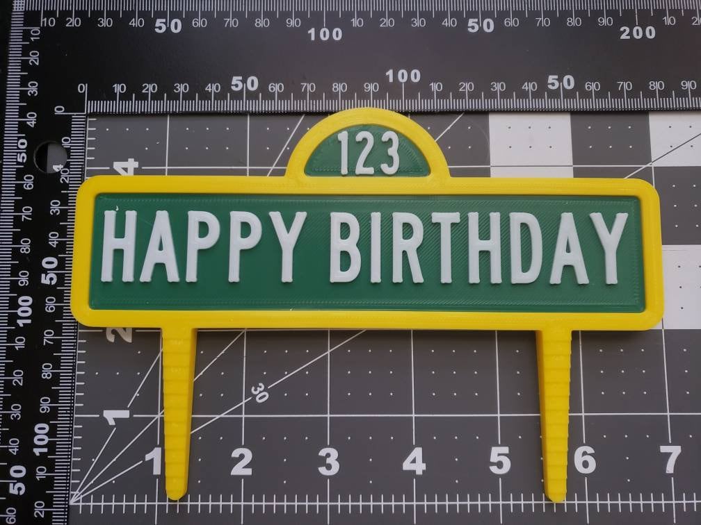 Street Sign 3 Sizes Birthday Cake Topper Happy Birthday | Etsy