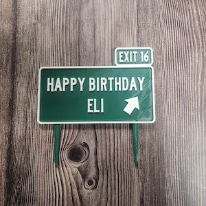 Exit Sign! 3 Sizes, Birthday Cake Topper Only, Happy Birthday ...
