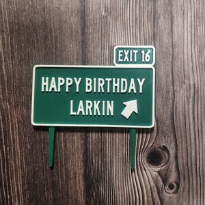 Exit Sign! 3 Sizes, Birthday Cake Topper Only, Happy Birthday ...