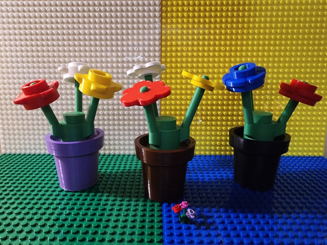 Jumbo Brick Flowers W/ Tall Pot, 4 Styles, 3 Sizes, Wife, Husband ...