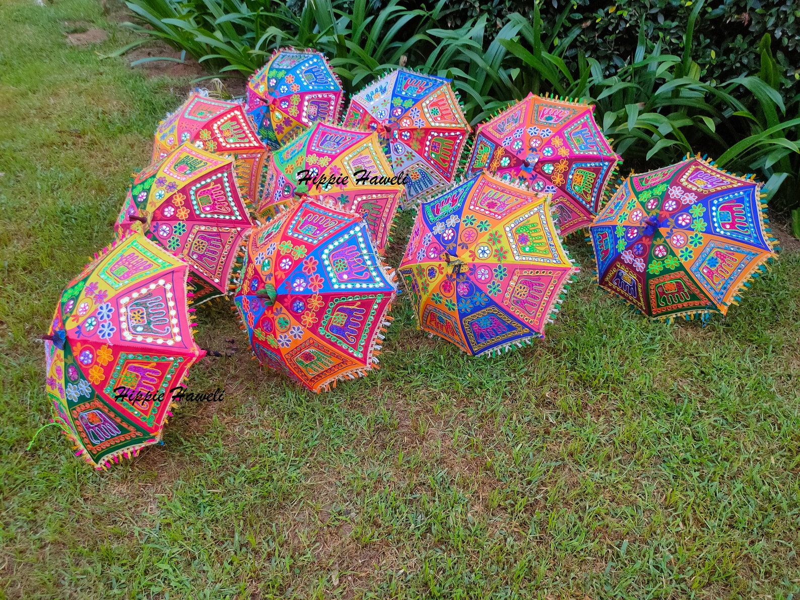50 Pcs Mix Lot Indian Wedding Umbrella Handmade Umbrella Decorations ...