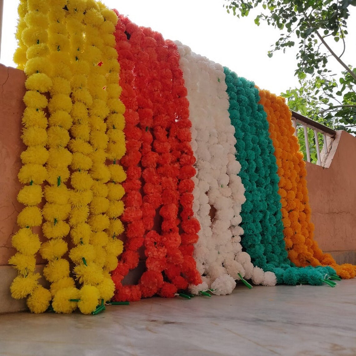 Marigold Flower Artificial Decoration Garland Pcs Diwali Set | Etsy