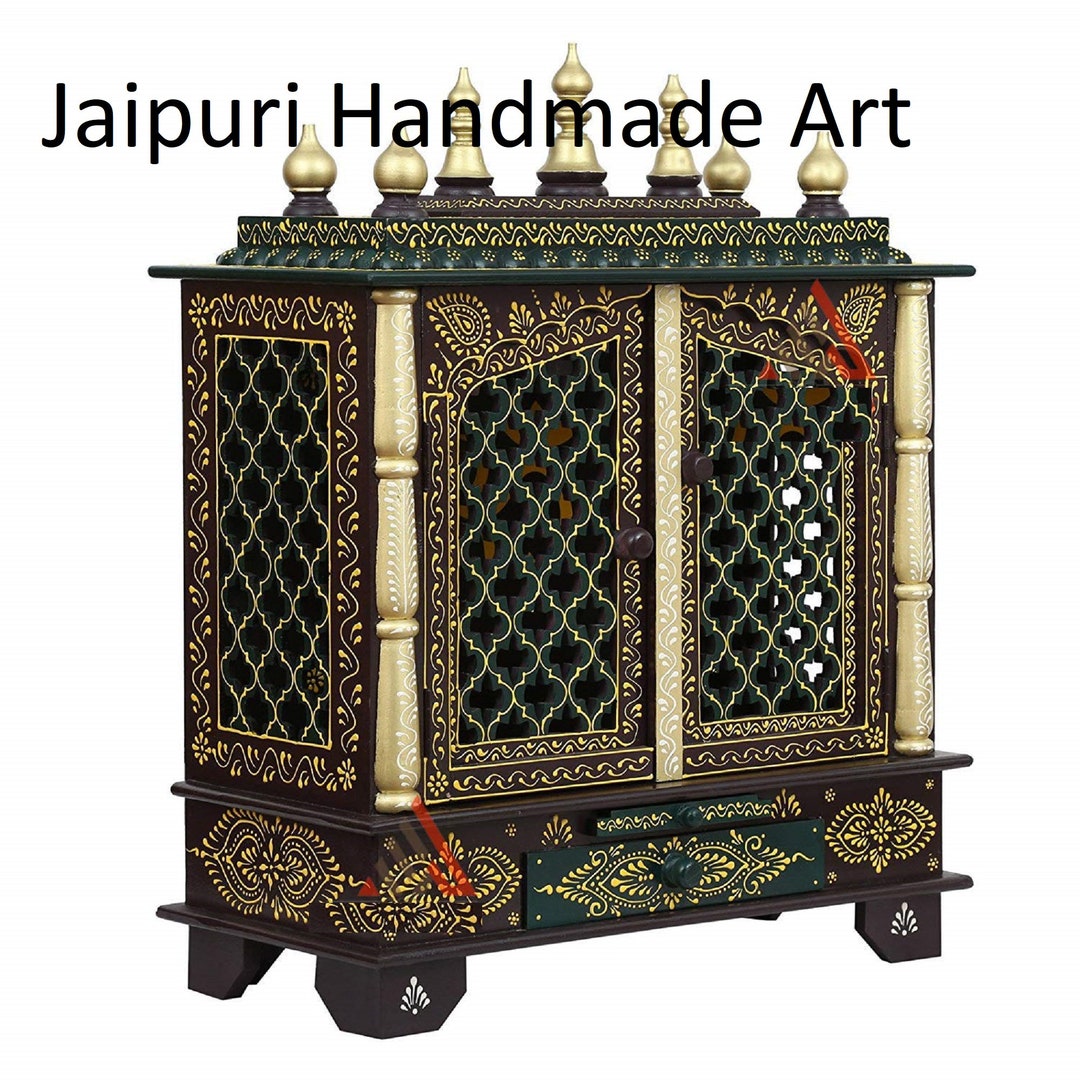 Wooden Temple Handcrafted Hindu Hanging Mandir Puja / Pooja - Etsy