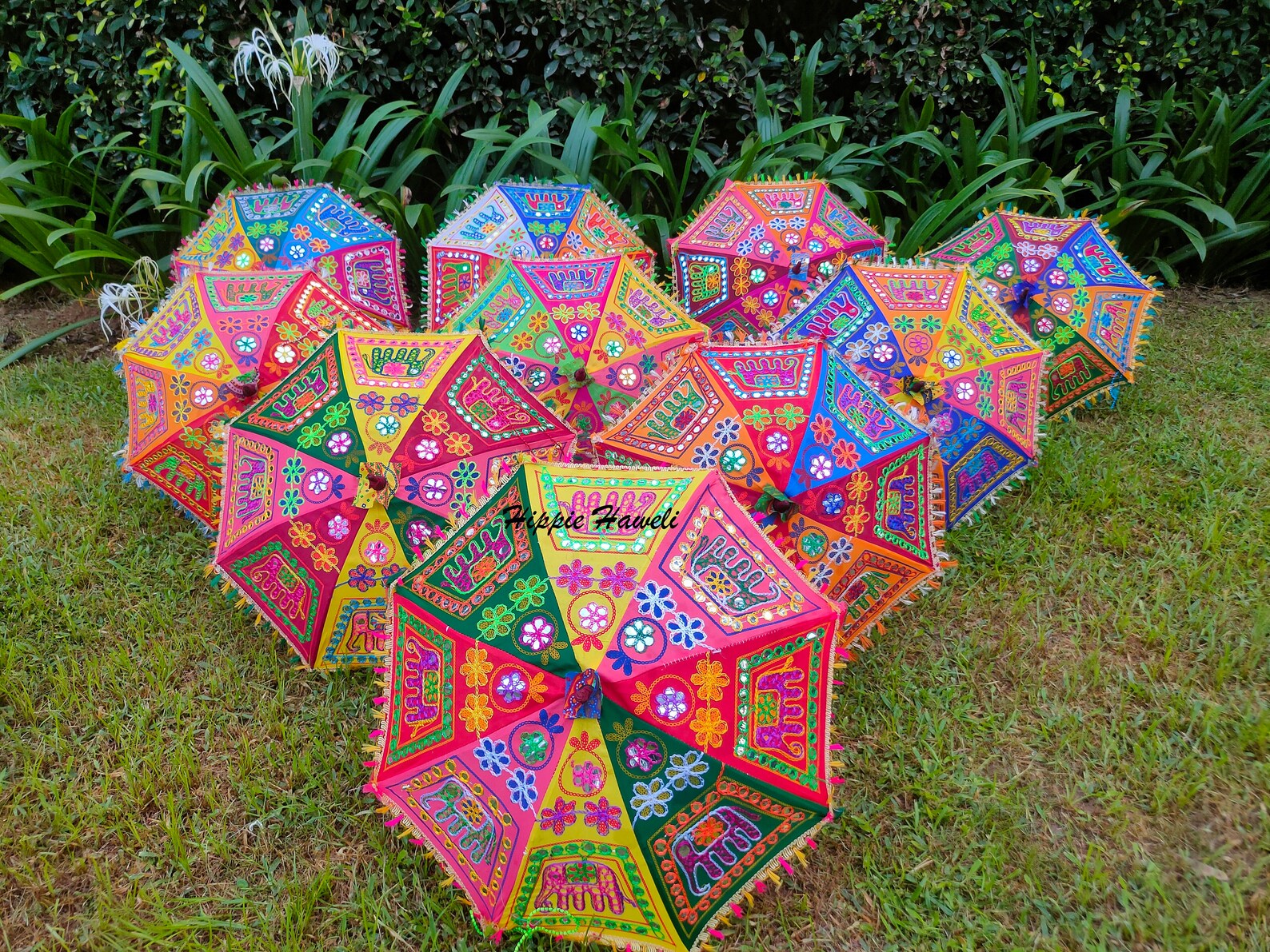 50 Pcs Mix Lot Indian Wedding Umbrella Handmade Umbrella Decorations ...