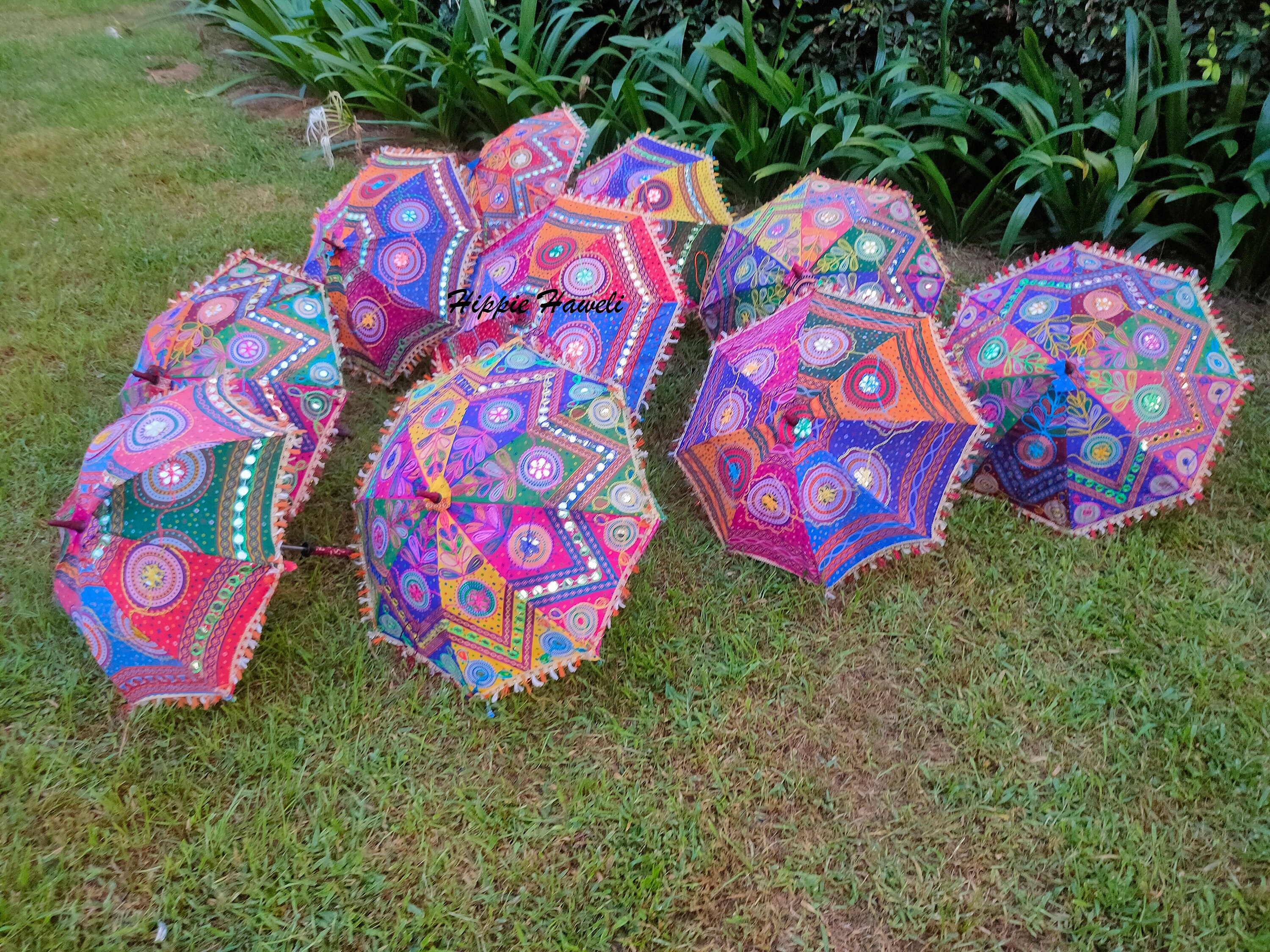 50 Pcs Mix Lot Indian Wedding Umbrella Handmade Umbrella Decorations ...