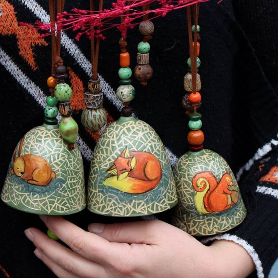Large Ceramic Christmas Bells - Etsy