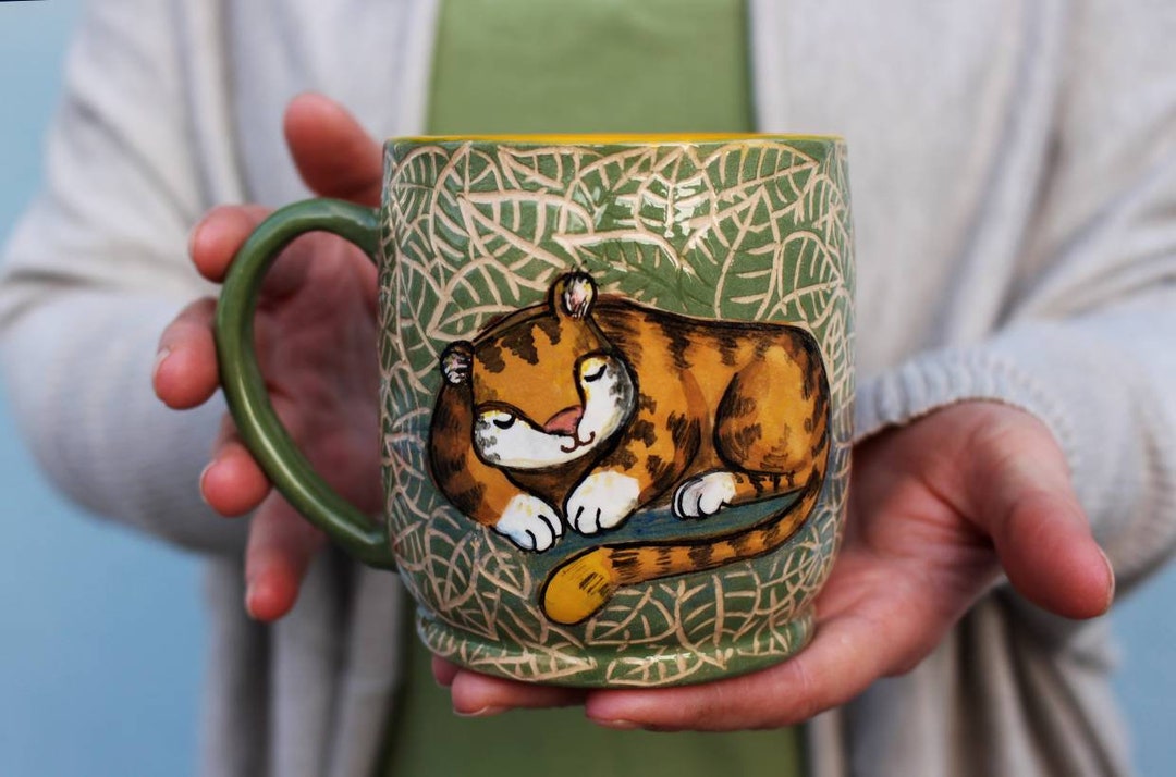 Pottery Tiger Mug 14 Oz 15 Oz - Etsy