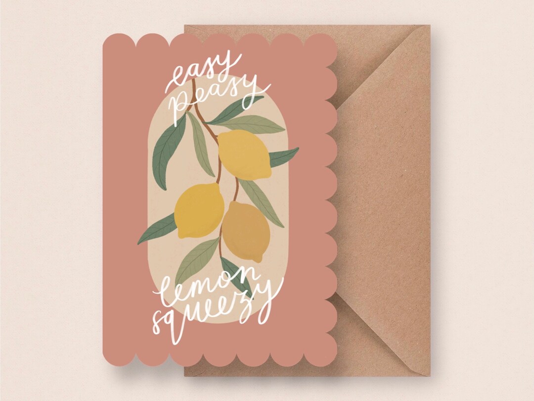 Easy Peasy Lemon Squeezy A6 Illustrated Lemon Greeting Card - Etsy