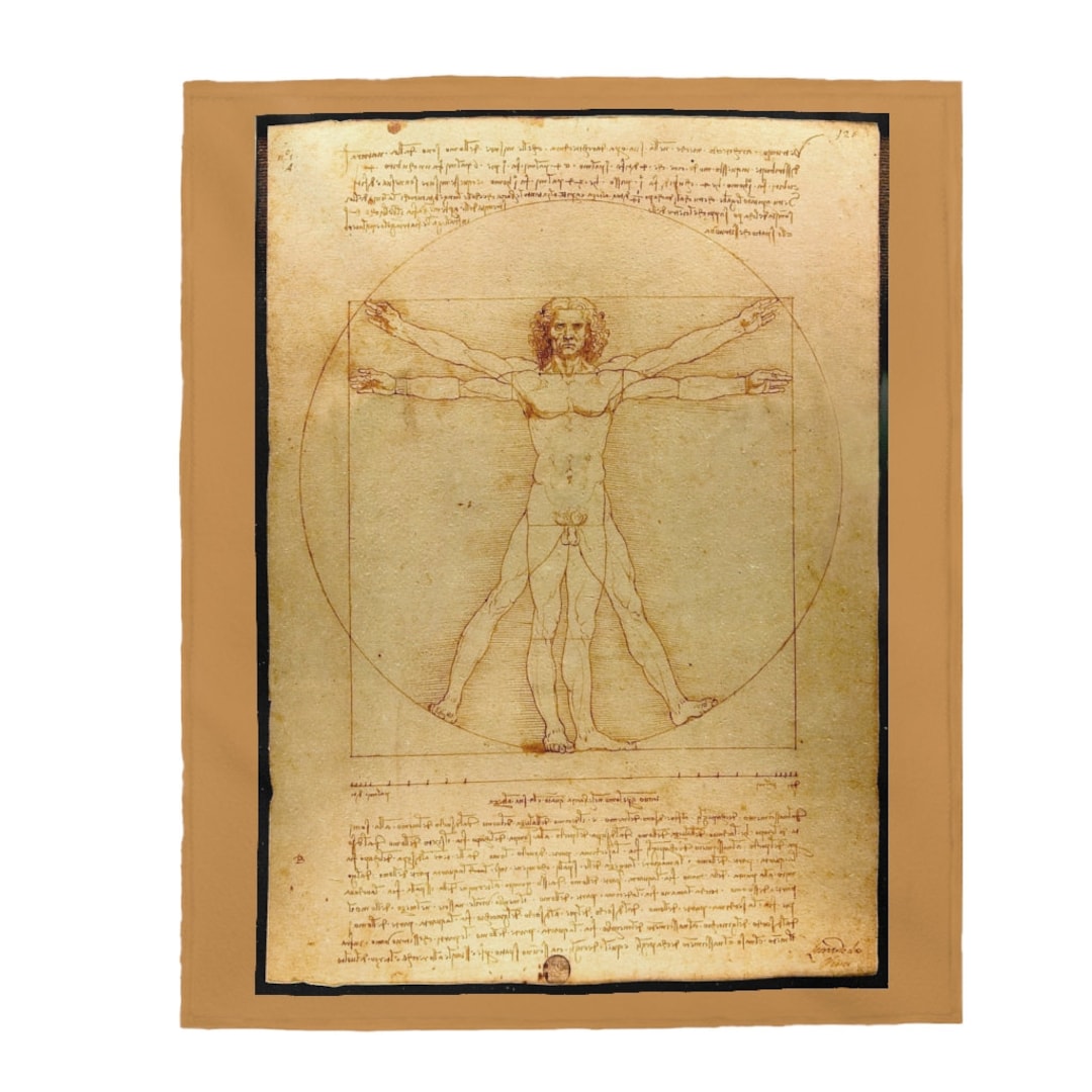 Davinci Vitruvian Print Blanket Human Anatomy Metaphysical Healing ...