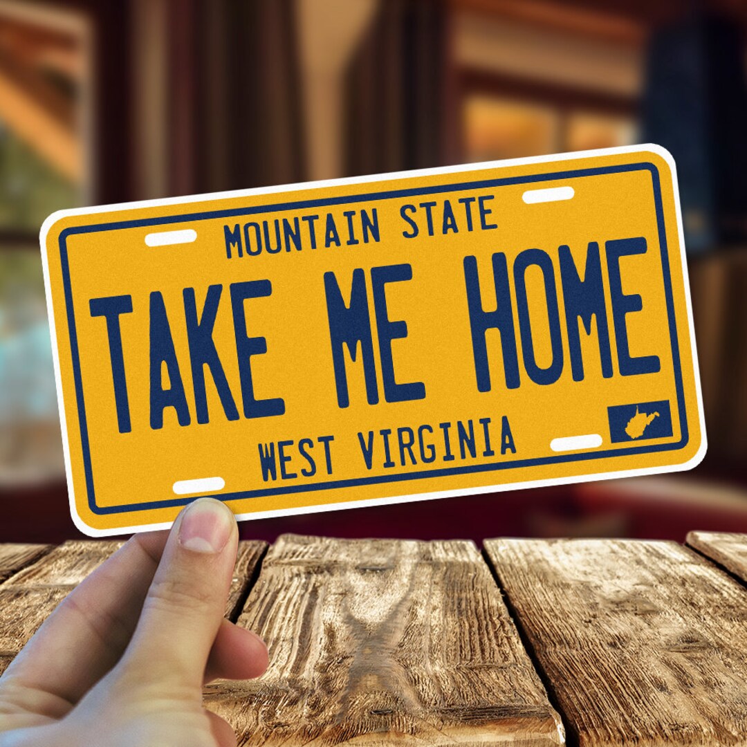 Take Me Home Vintage West Virginia License Plate Sticker / Decal West ...