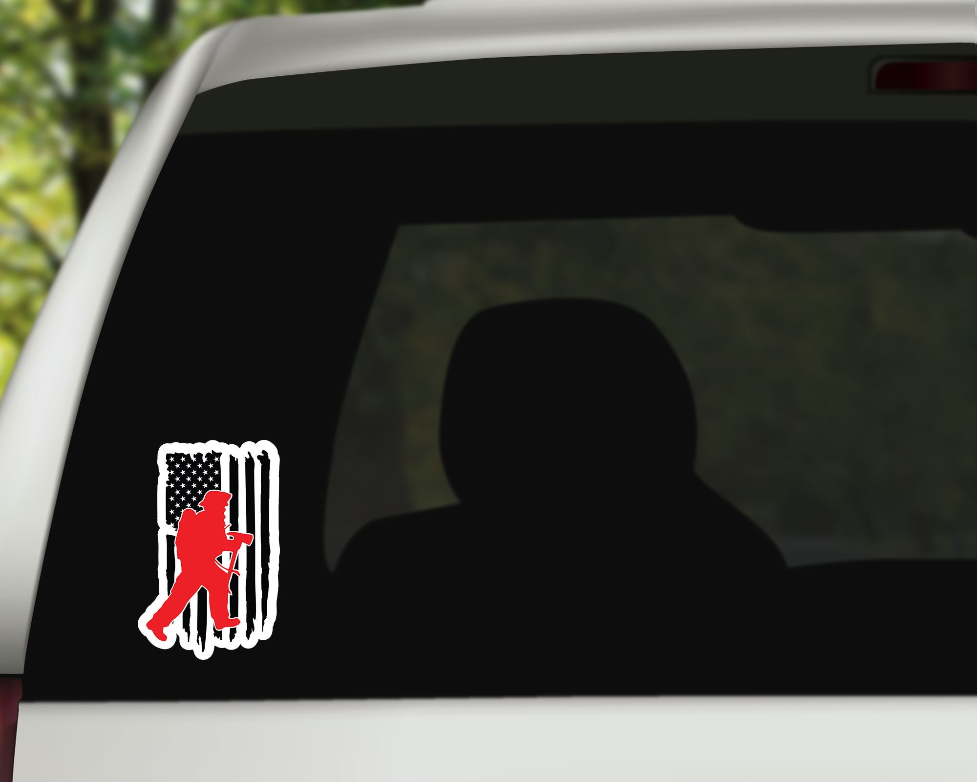 Thin Red Line Firefighter Flag Decal / Sticker | Etsy
