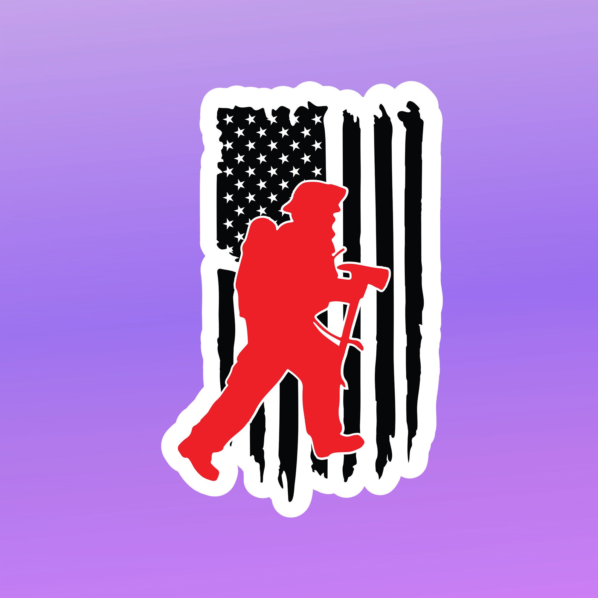 Thin Red Line Firefighter Flag Decal / Sticker | Etsy