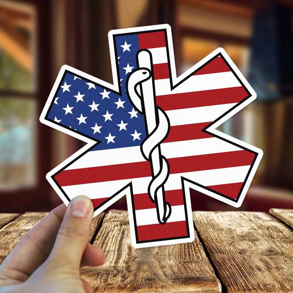 Star of Life American Flag Decal / Sticker | Etsy