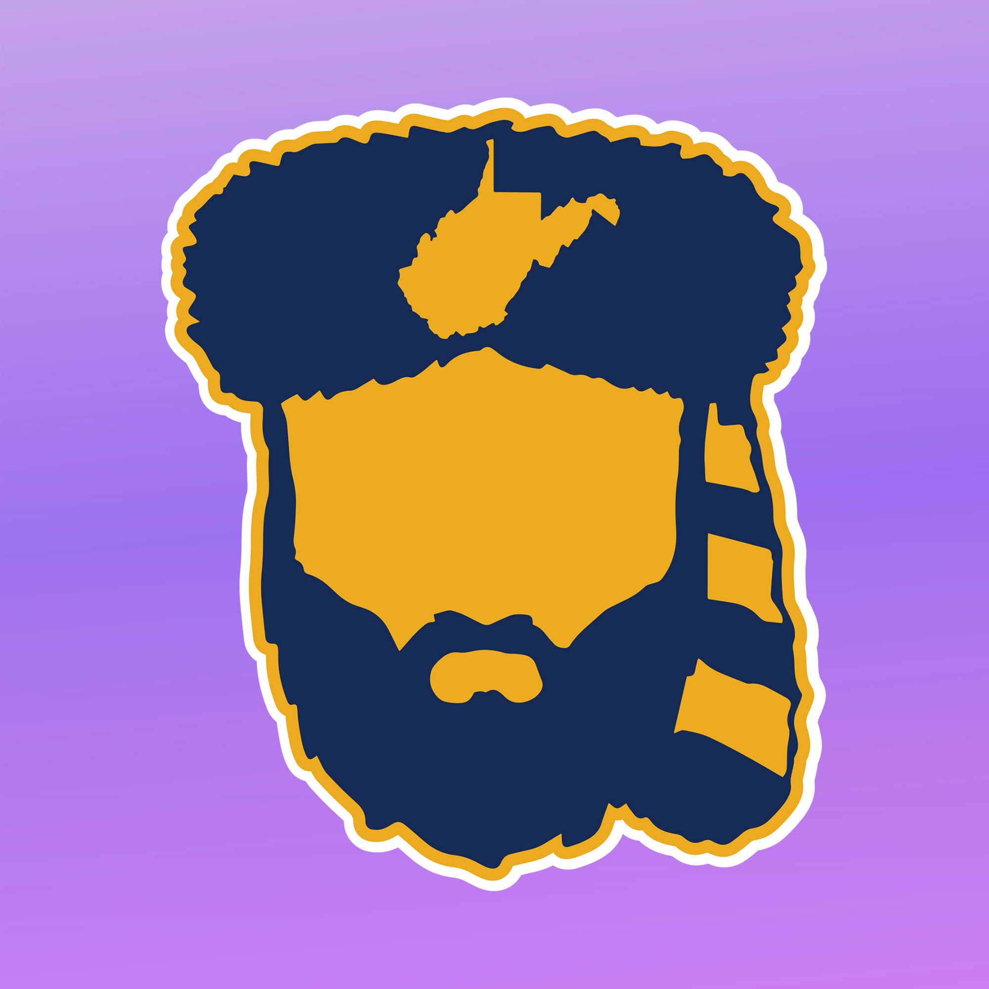 West Virginia Bearded Guy Decal / Sticker - Etsy