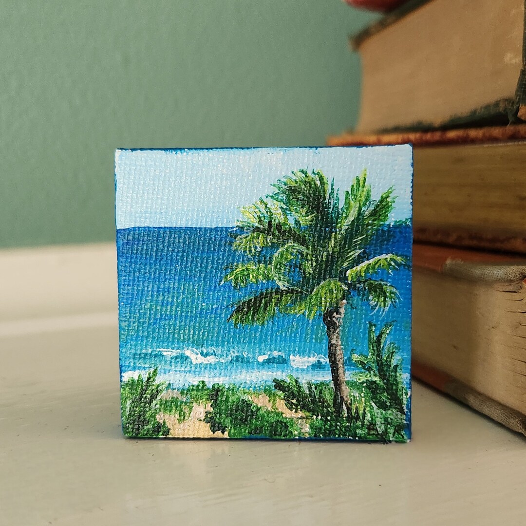 Palm in Puerto Rico Miniature Painting - Etsy