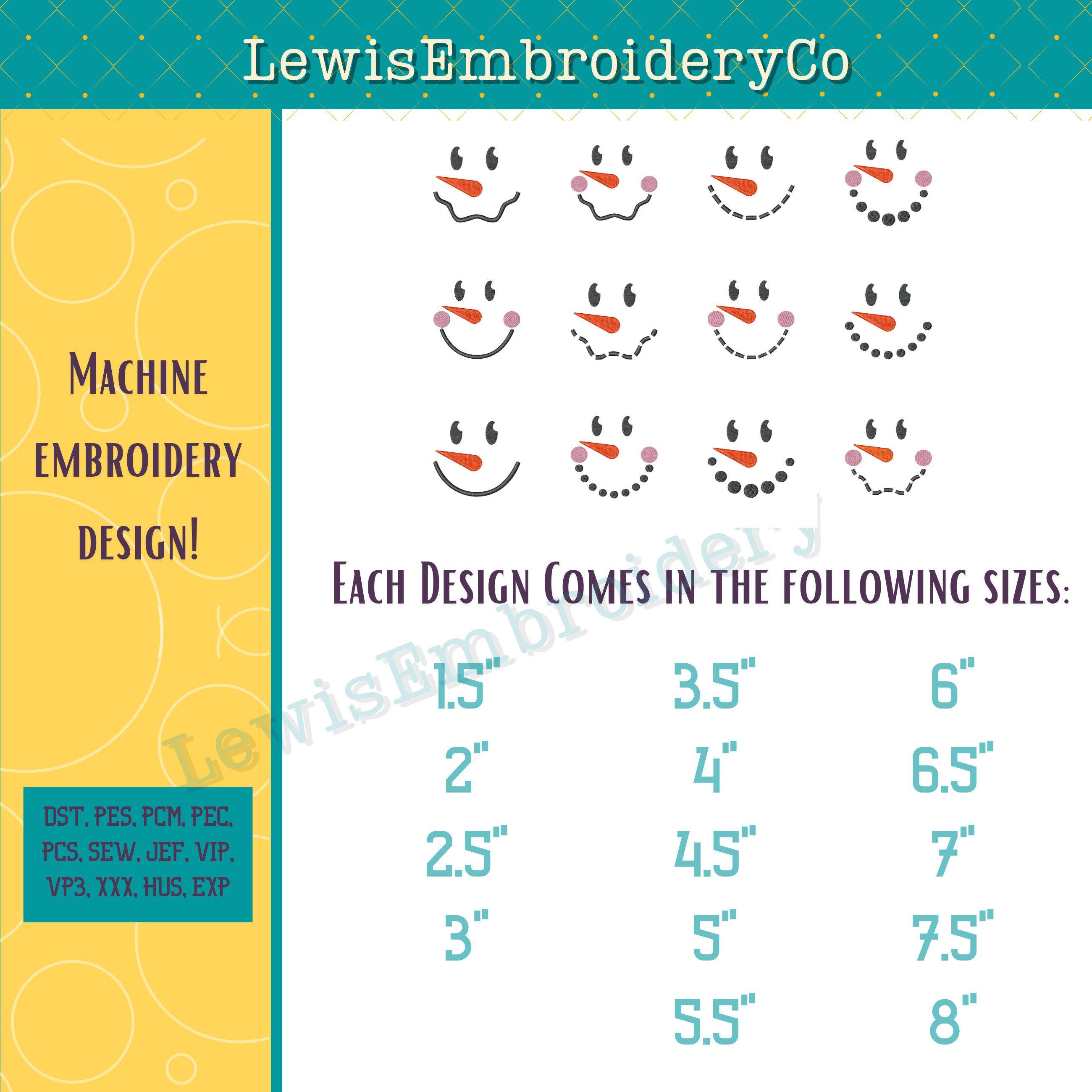 Snowman Face Embroidery Design Collection - Frosty Embroidery - Machine ...