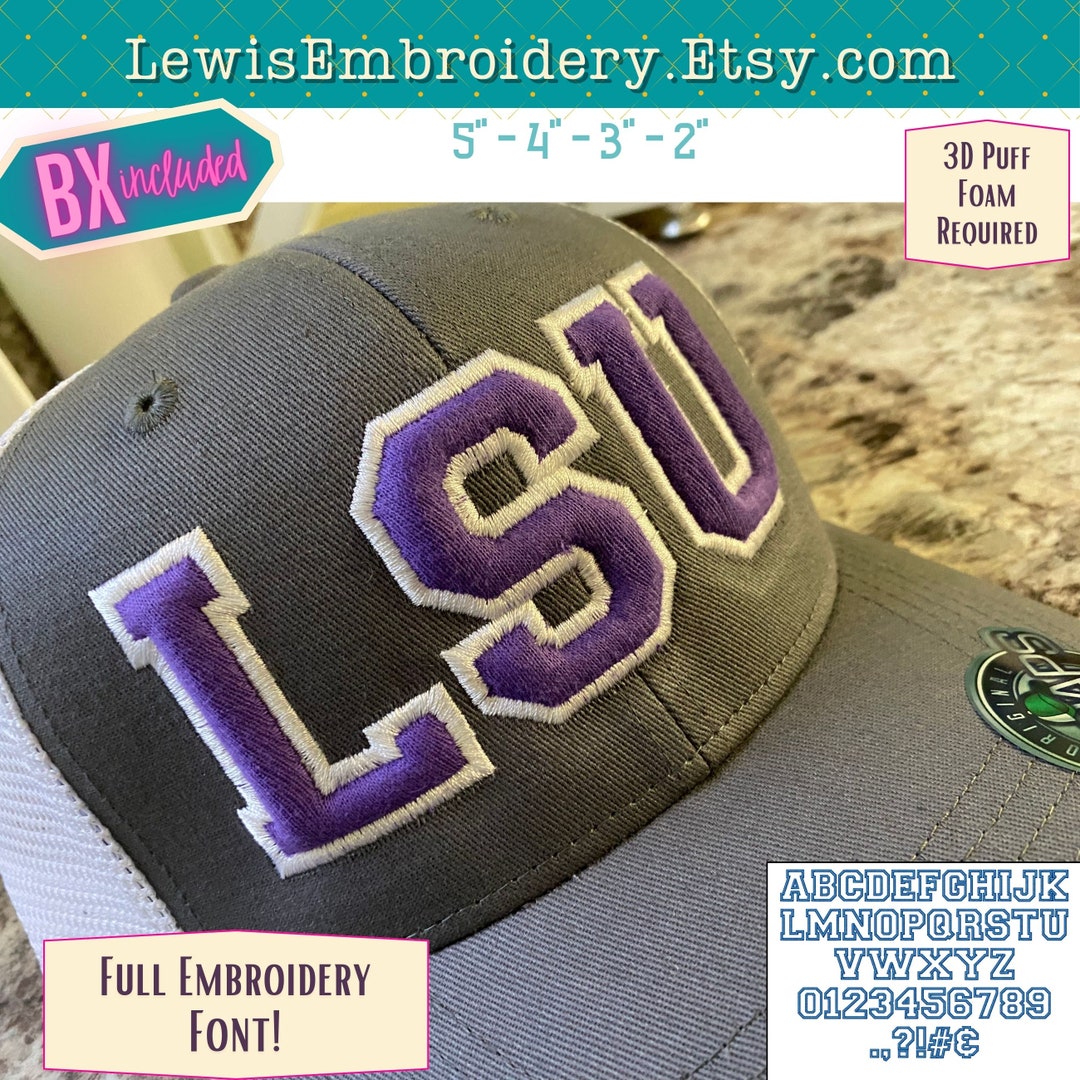 3D Puff Applique Font - Varsity Applique Font - 3D Puff Varsity Font ...