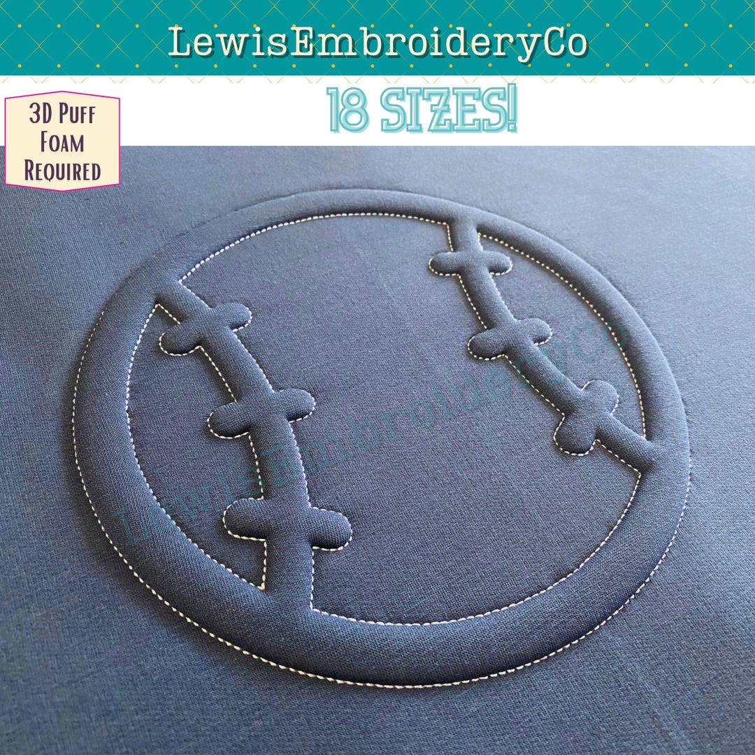 Baseball Embossed Puff Embroidery Design - Sport Design - Embossed ...