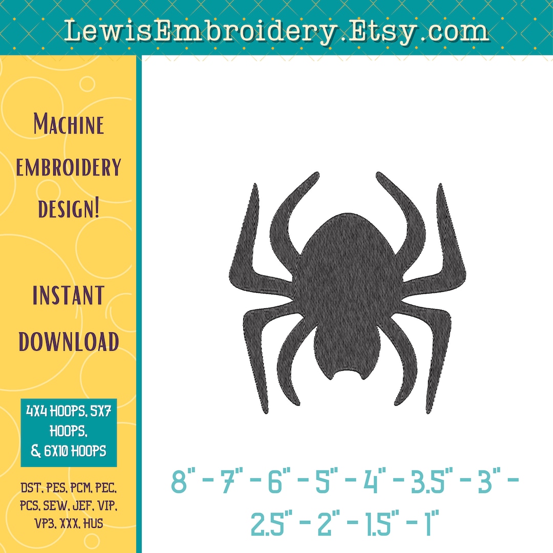 Fat Spider Embroidery Design - Fun Halloween Embroidery Design - Big ...