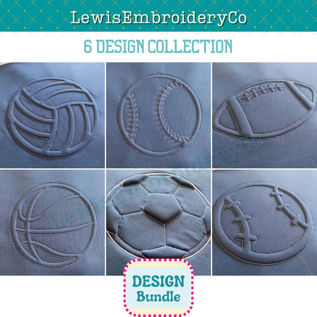 BUNDLE Sports Embossed Puff Embroidery Design - Sport Design - Embossed ...