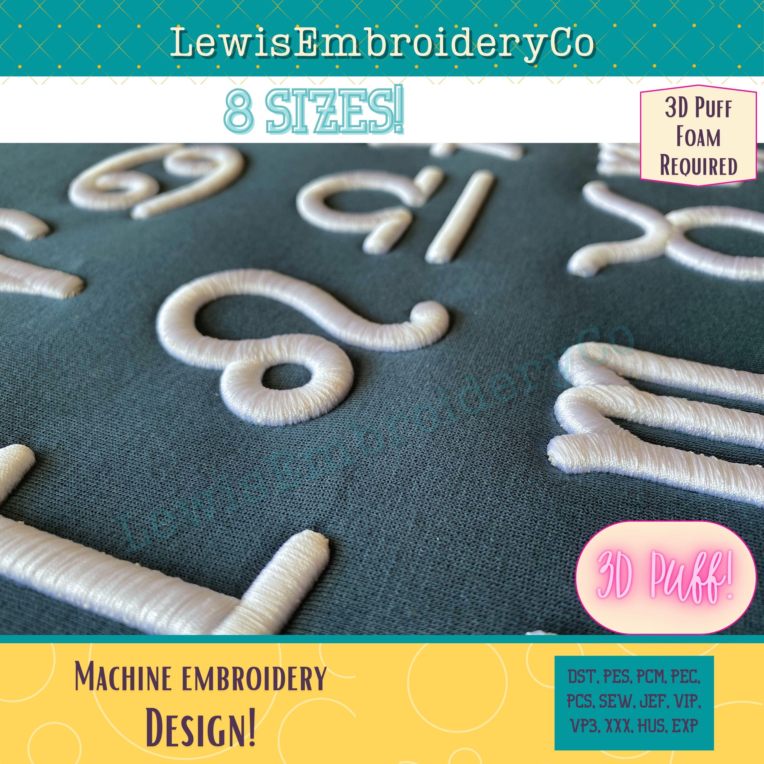 3D Puff Zodiac Sign, Machine Embroidery Design - (PDF Tutorial Included ...