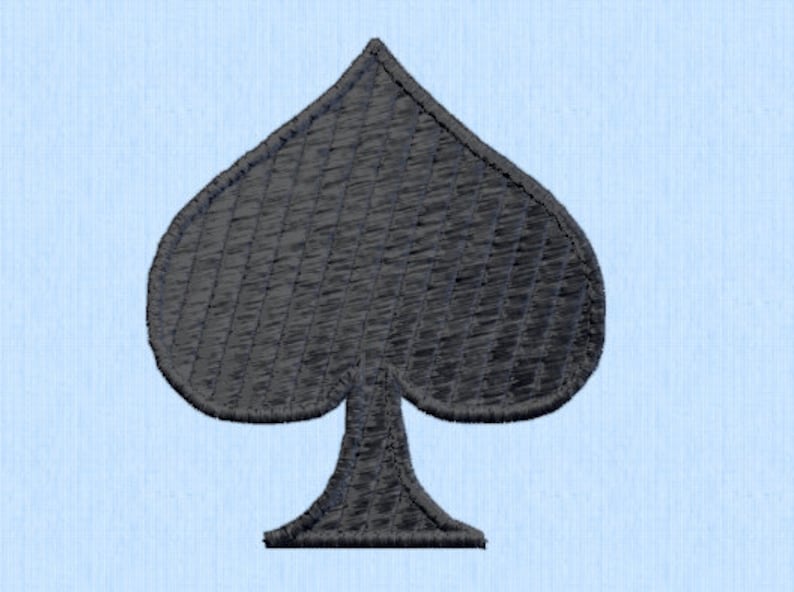 Spade Solid Silhouette Embroidery Design Poker Game 3 | Etsy