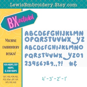 Bluey Sketch Embroidery Font - Quick Fill Embroidery Font - Sketch Fill ...