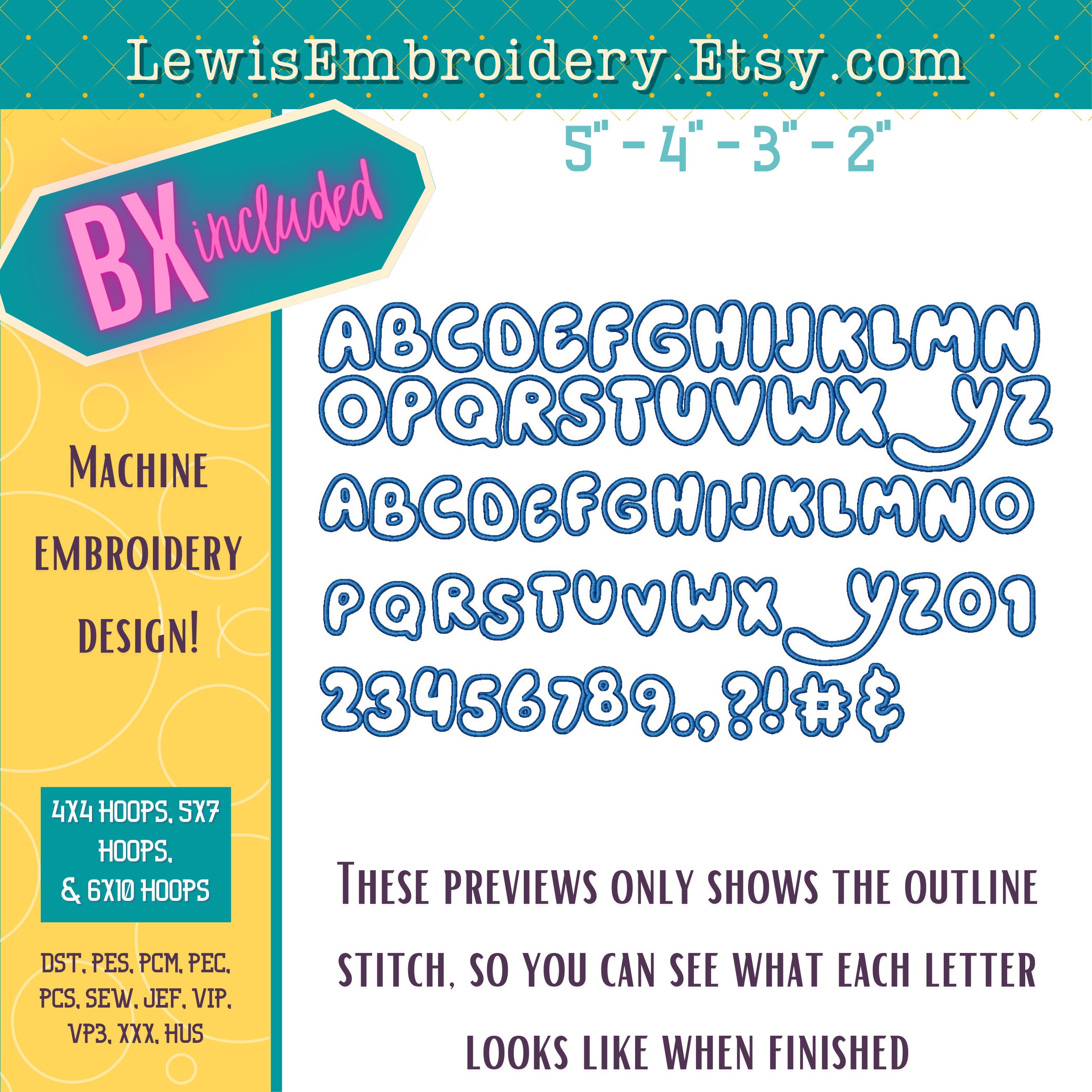3D Puff Applique, Bluey, Machine Embroidery Font - With BX - (PDF ...