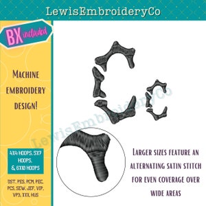 Halloween Embroidery Font - Bones Embroidery Design - Skeleton ...