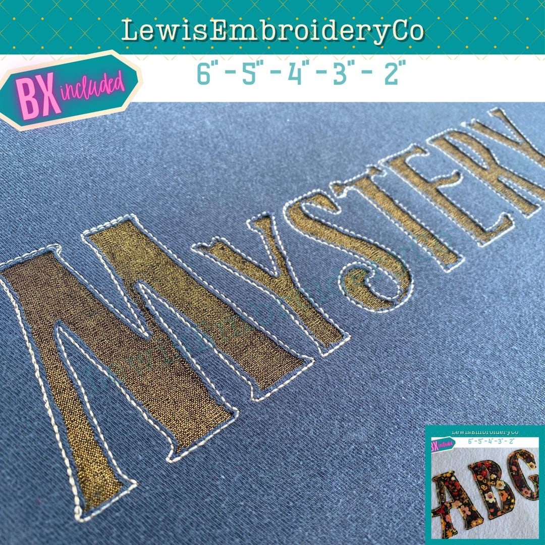 Reverse Applique Embroidery Font - Stranger Applique Font - Raw Edge ...