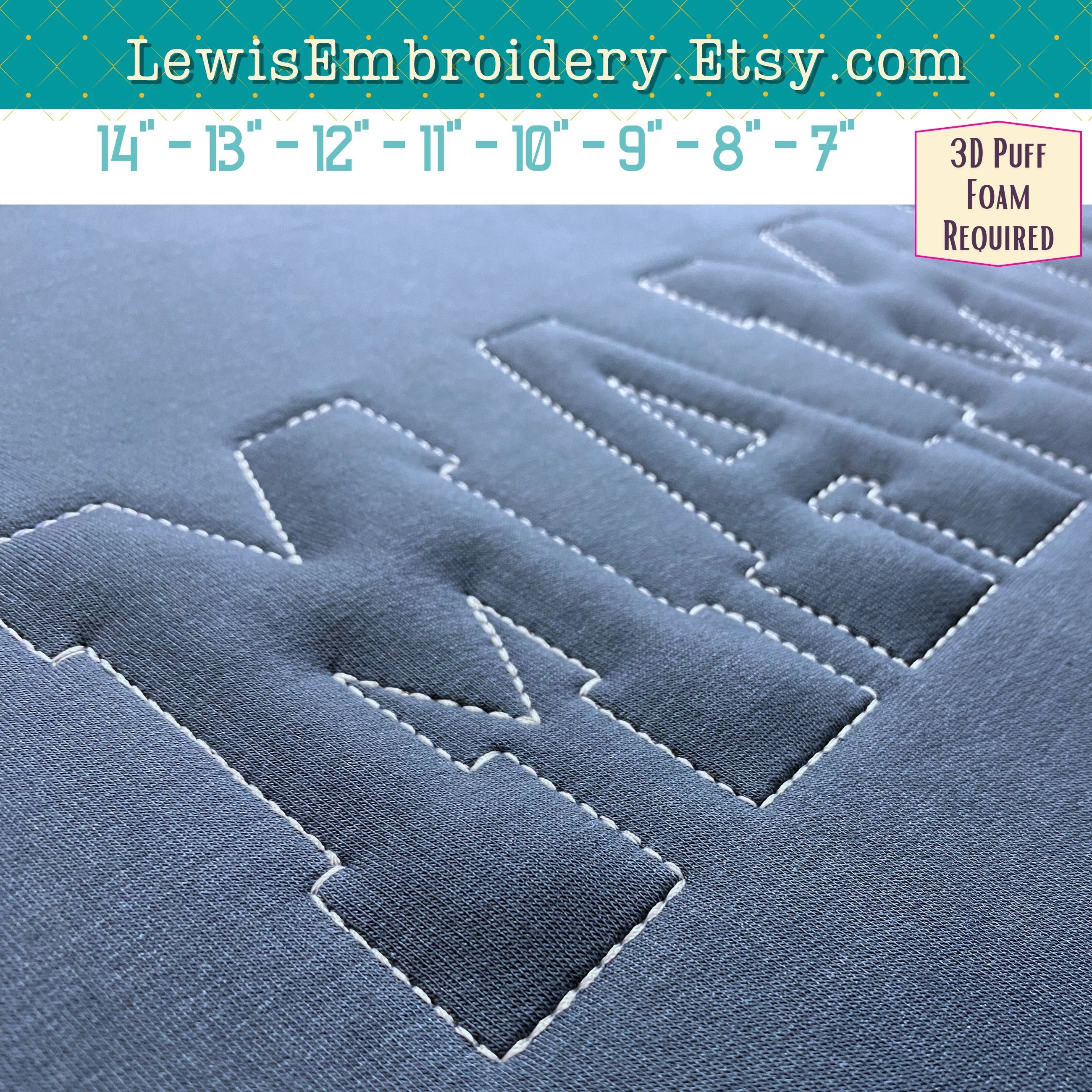 MAMA Embossed 3D Puff, Machine Embroidery Design - NOT Full Font - (PDF ...