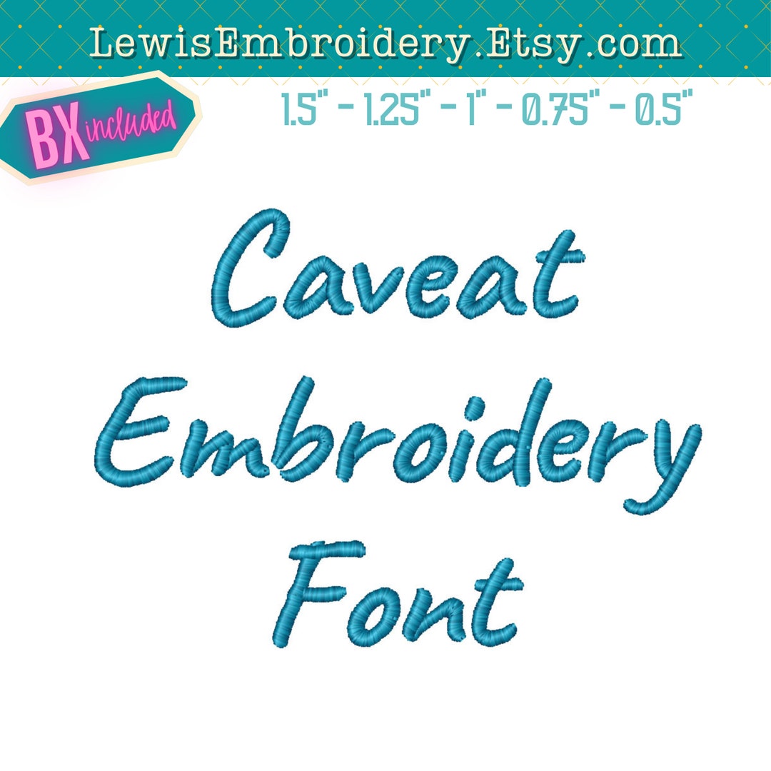 Caveat Machine Embroidery Font - BX Format - Handwritten Font - Casual ...