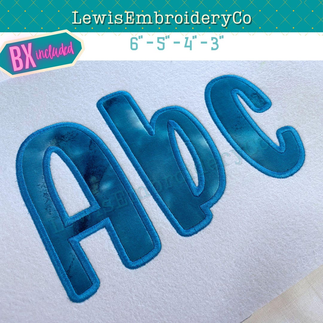 Applique Embroidery Font - Cute Bubble Letters - Birthday Applique ...
