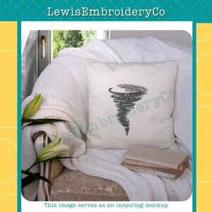 Sketch Tornado Embroidery Design - Twister Embroidery - Funnel Cloud ...