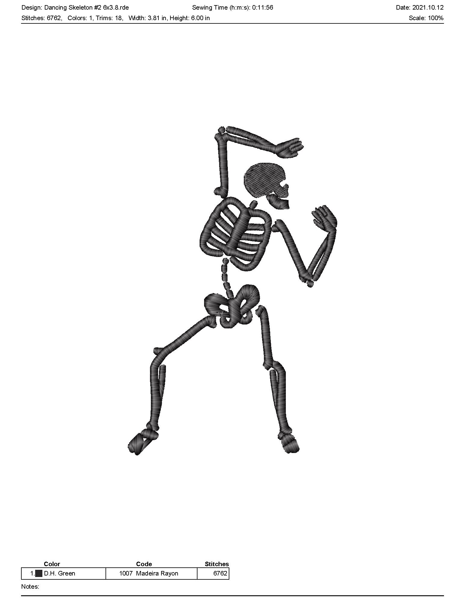 Dancing Skeletons Machine Embroidery Design Spooky - Etsy