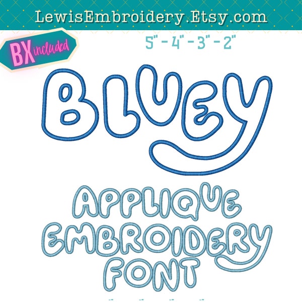 Pes Bluey Embroidery Font - Etsy