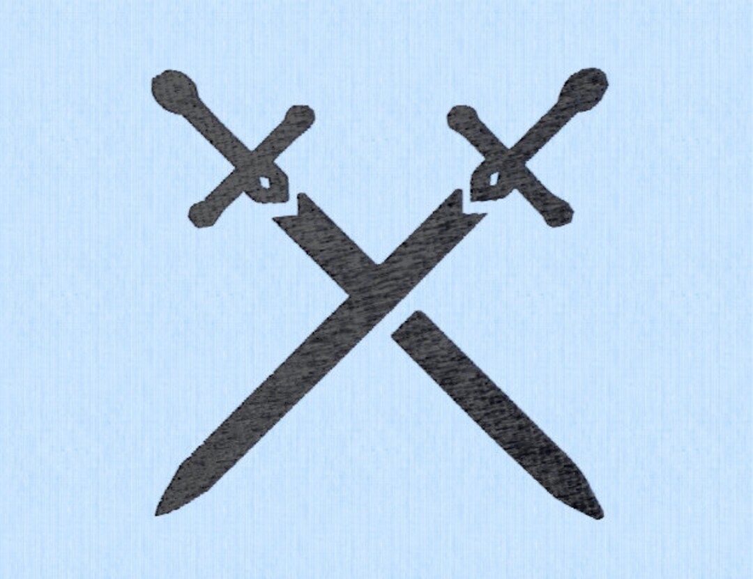 Crossed Swords Silhouette Embroidery Design 3 Sizes Standard 4x4 Hoops ...