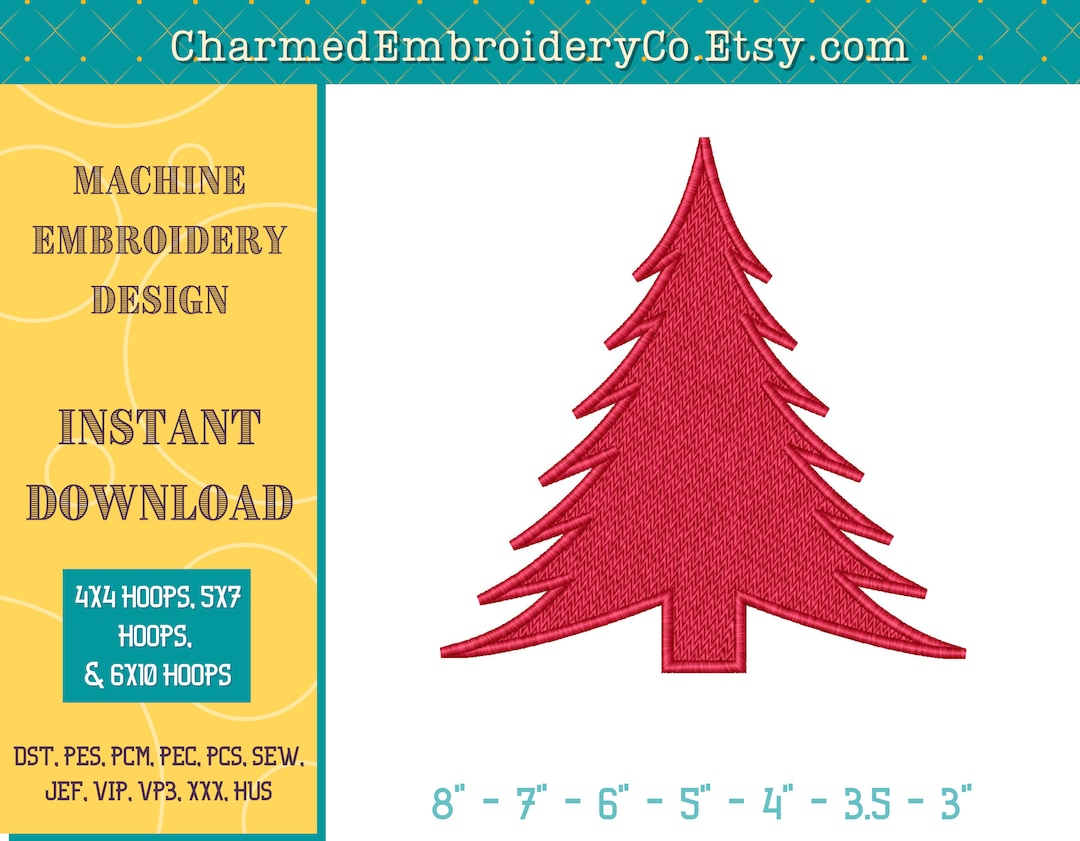 Christmas Tree Embroidery Design Tree Embroidery Pattern - Etsy