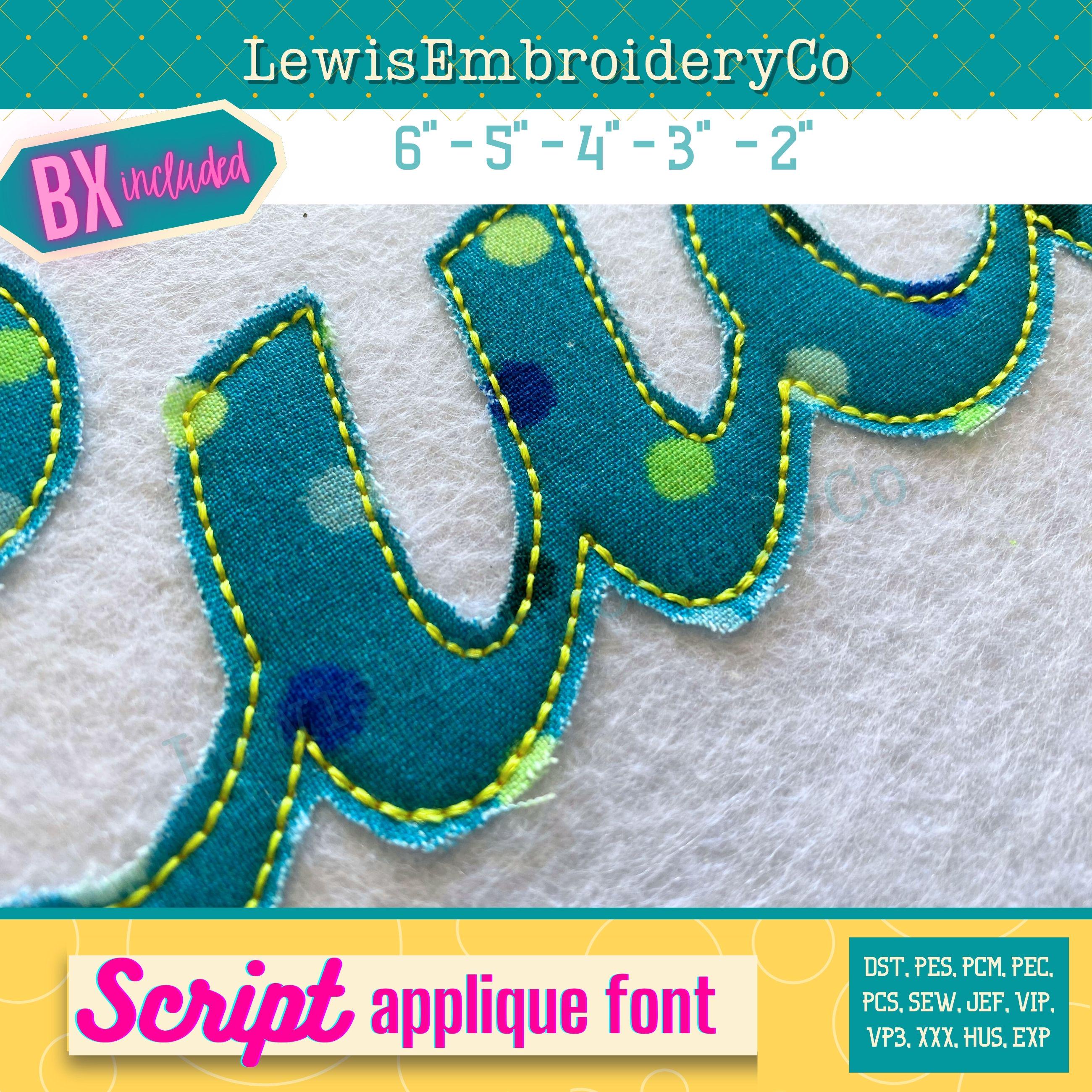 Raggy Applique, Script, Machine Embroidery Font - With BX - (PDF ...