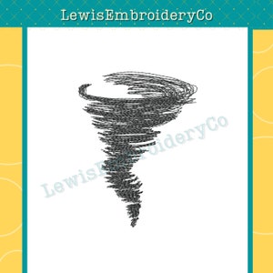 Sketch Tornado Embroidery Design - Twister Embroidery - Funnel Cloud ...