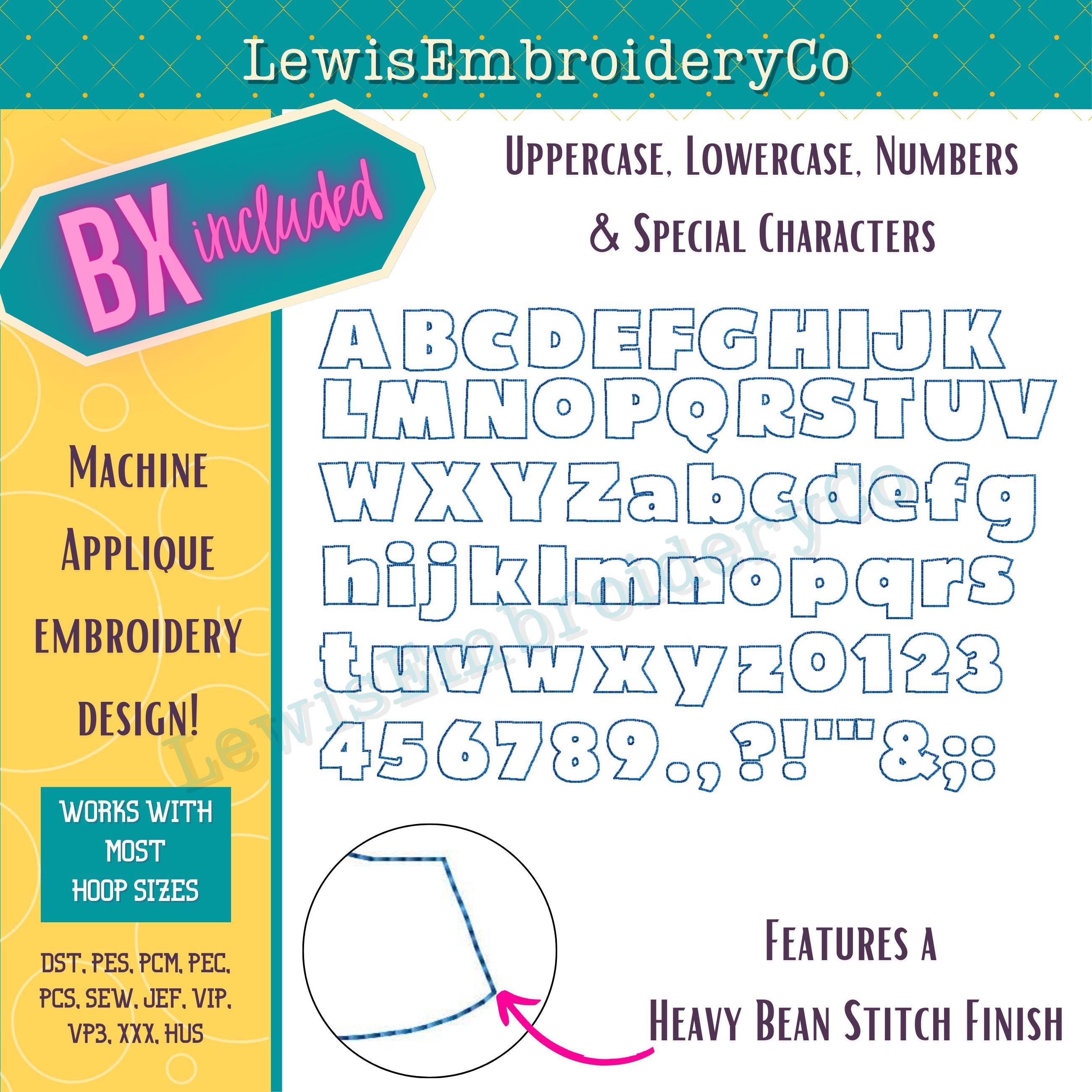 Reverse Applique Embroidery Font - Bold Block Applique Font - Raw Edge ...