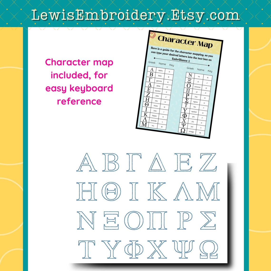 Embossed 3D Puff Greek Embroidery Font - Puff Foam Greek Alphabet ...