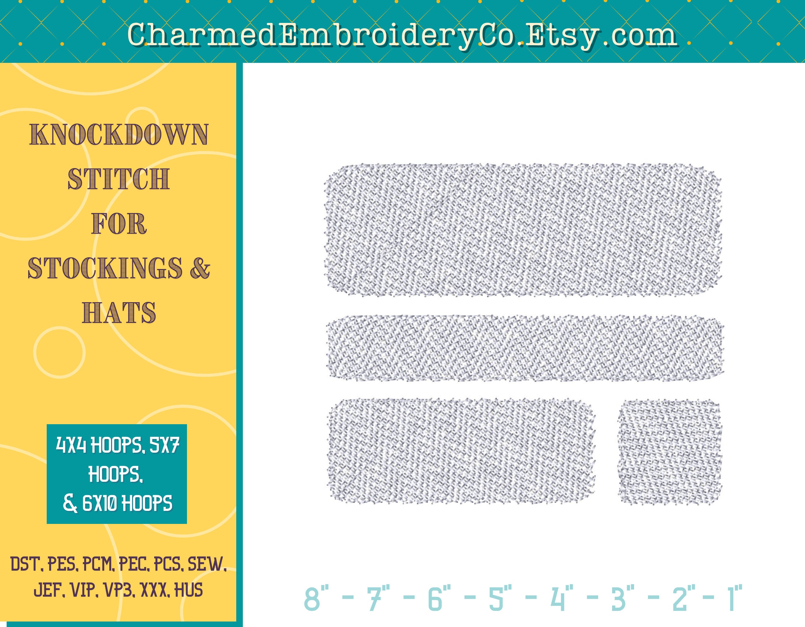 Knock Down Stitch Embroidery Design Stocking Embroidery - Etsy