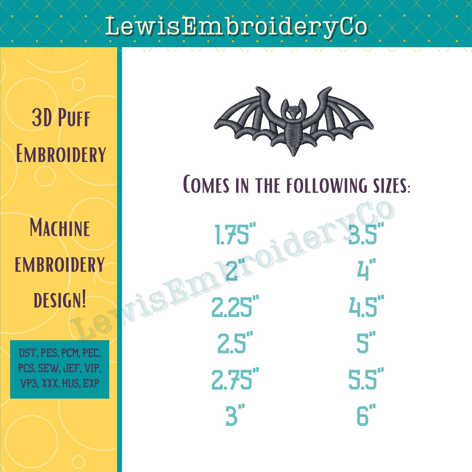 3D Puff Bat, Machine Embroidery Design - (PDF Tutorial Included) - Etsy