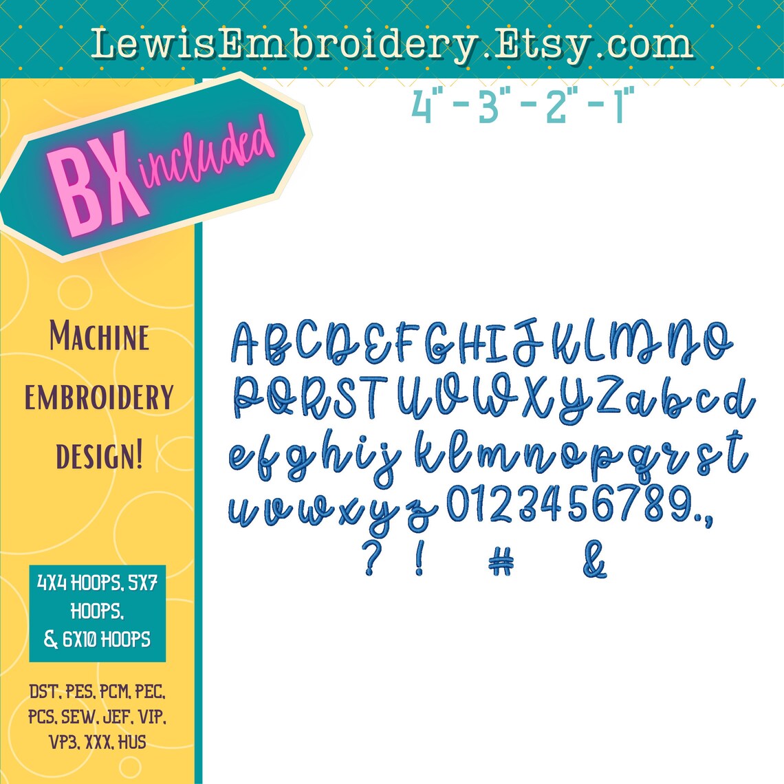 3D Puff, Script, Machine Embroidery Font - With BX - (PDF Tutorial ...